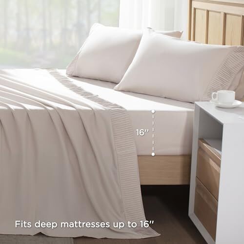Size Sheets Set 4 Pieces Super Soft Sheets for Size Bed, King Oatmeal ...