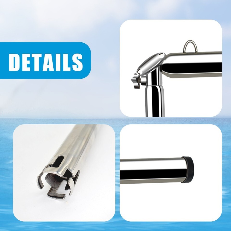 2X Fishing Rod Holder Stainless Steel 360°Adjustable Outrigger Rod Pod ...