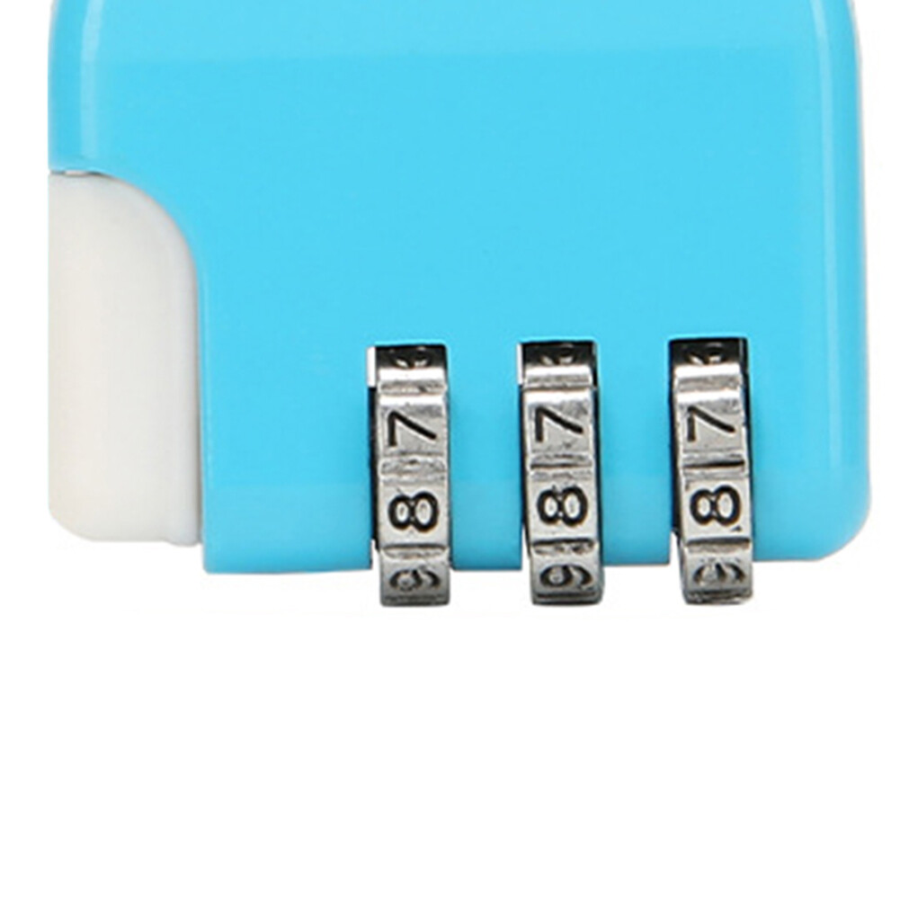 Mini 3-Digit Code Luggage Password Padlock Drawer Anti-Theft Lock (Blue ...