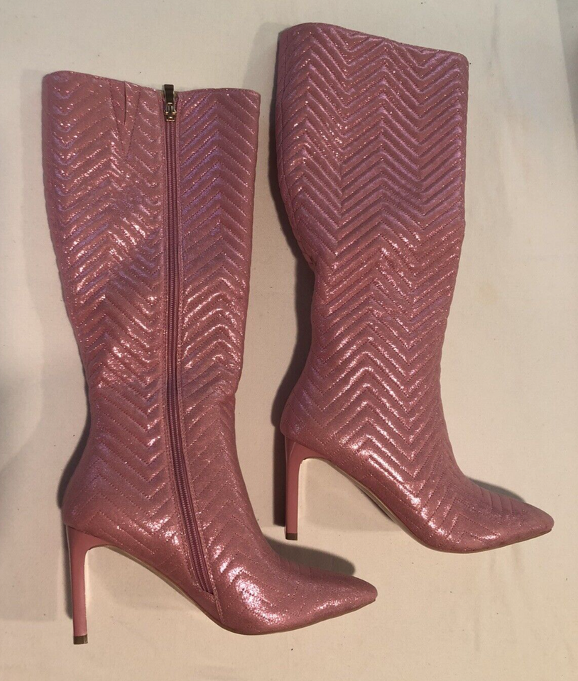London Rag Women's Pink Size 7 Quilted Sparkle Fabric Boots | eBay