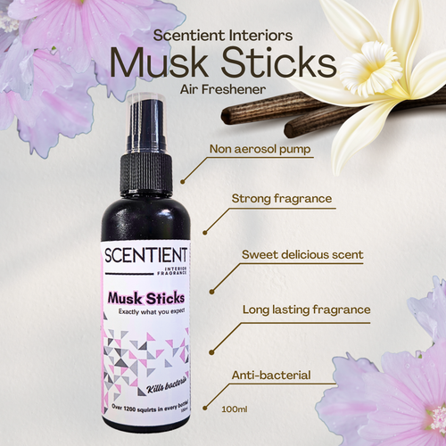 MUSK STICKS Air freshener Strong room spray home/car/office REALISTIC ...