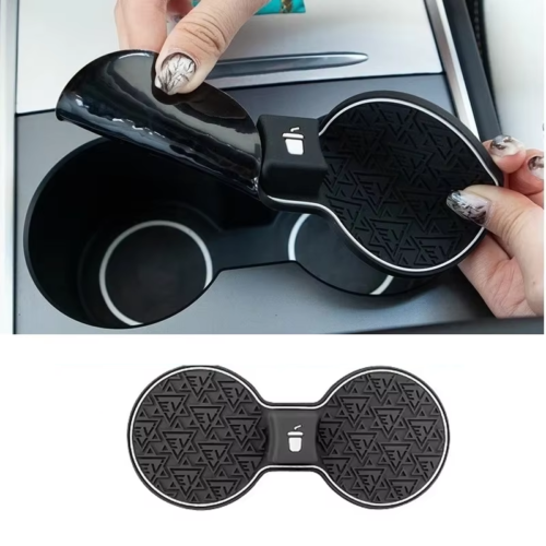 For Tesla Model 3 Y 2021-2023 Soft Car Cup Coaster Non-Slip Cup Holders ...