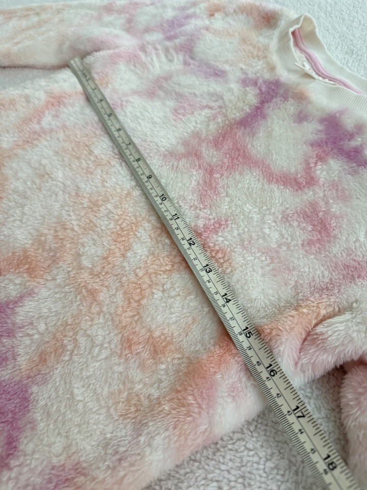 Cat & Jack Baby Girl Fleece Sweater Pink & Cream Size L 10–12 Soft ...