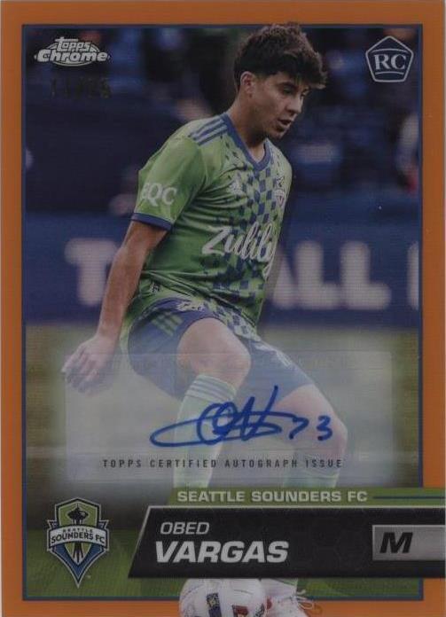 2023 Topps Chrome MLS - Obed Vargas #108 Orange Refractor Autographs ...