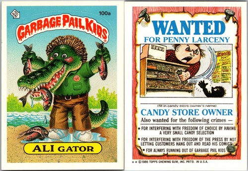 1986 Garbage Pail Kids Series 3 Ali Gator 100a 2-Star Variant Card | eBay