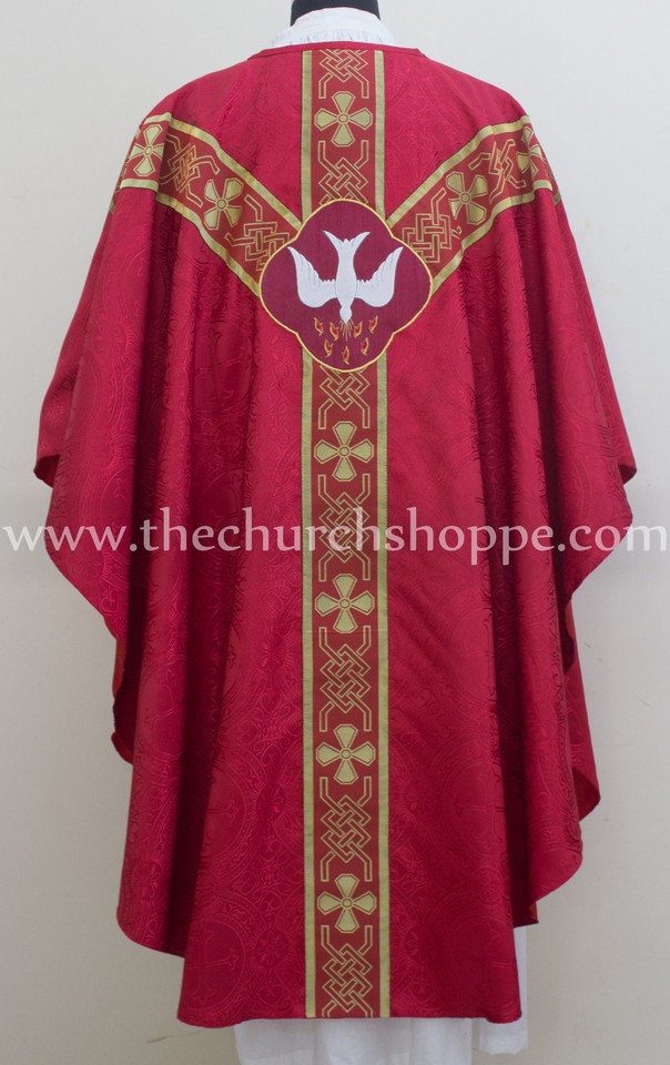 Gothic Red Holy Spirit vestment, stole & mass set ,Gothic chasuble ...