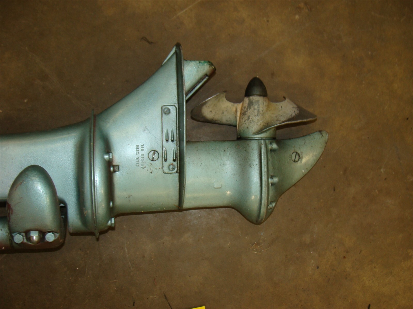 1958 Johnson CD-15 5.5hp outboard motor lower unit drive prop tiller ...