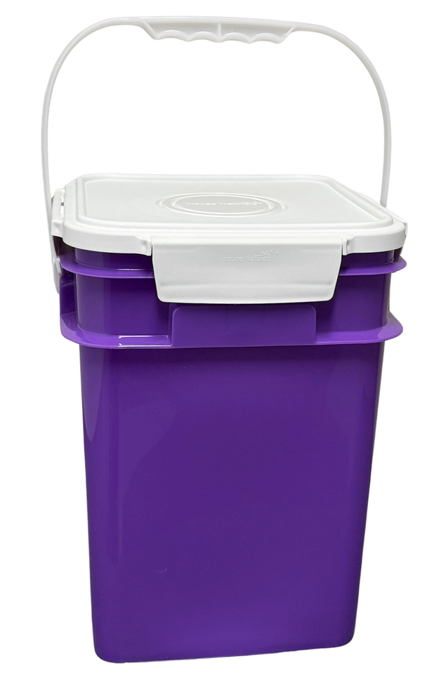 4 Gallon Food Grade Made in US Bucket Purple Pail with Hinged Lid (Pack ...