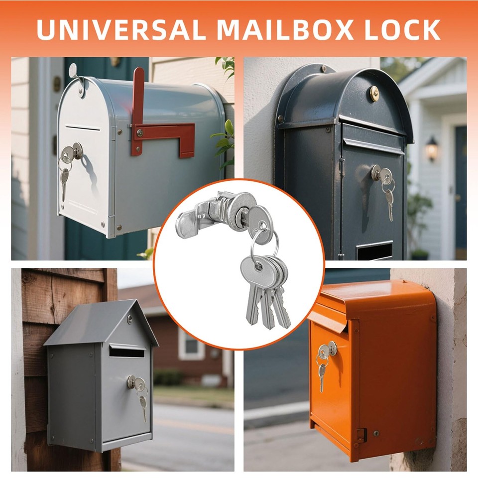 Mailbox Lock Replacement with 4 Keys - Multipurpose Mail Box Locks ...