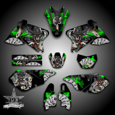 Kawasaki KLX 400 400R 400SR 2003 - 2006 GRAPHICS KIT DECALS OUTLAW ...