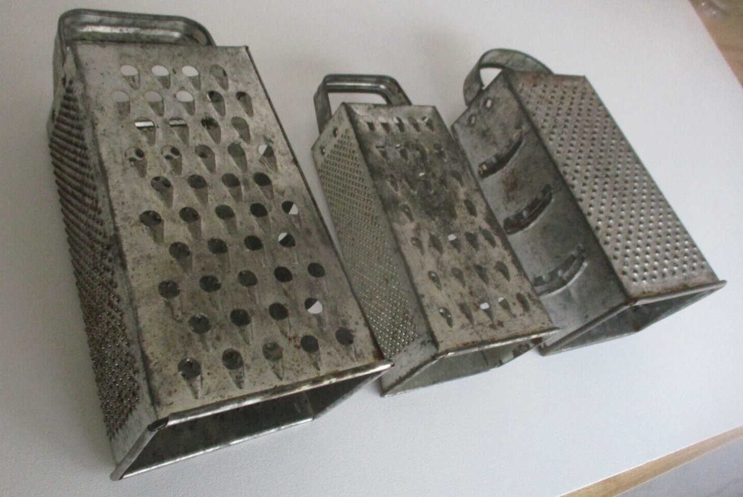 3 Vintage Cheese Grater lot of 3 Box Shaped Awesome Patina & Contrast ...