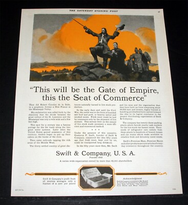 1923 OLD MAGAZINE PRINT AD, SWIFT & COMPANY, NEW FRANCE IN MISSISSIPPI ...
