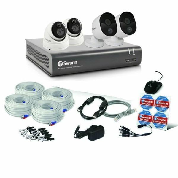 Swann 4 Channel Security System 4 Cameras 1080p Full HD with 1TB HD for ...