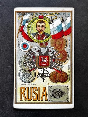 1910 Tsar Czar Nicholas II Rusia Flag Coin Stamp Card Rare Issue | eBay