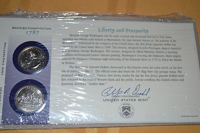 1999 Q12 New Jersey State Quarter First Day Cover in Cellophane Wrapper ...