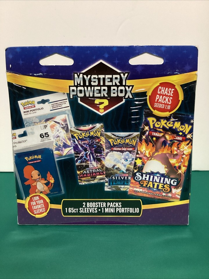 Pokemon Mystery Power Box 2 Booster Packs One 65 Ct Sleeves Chase Packs ...
