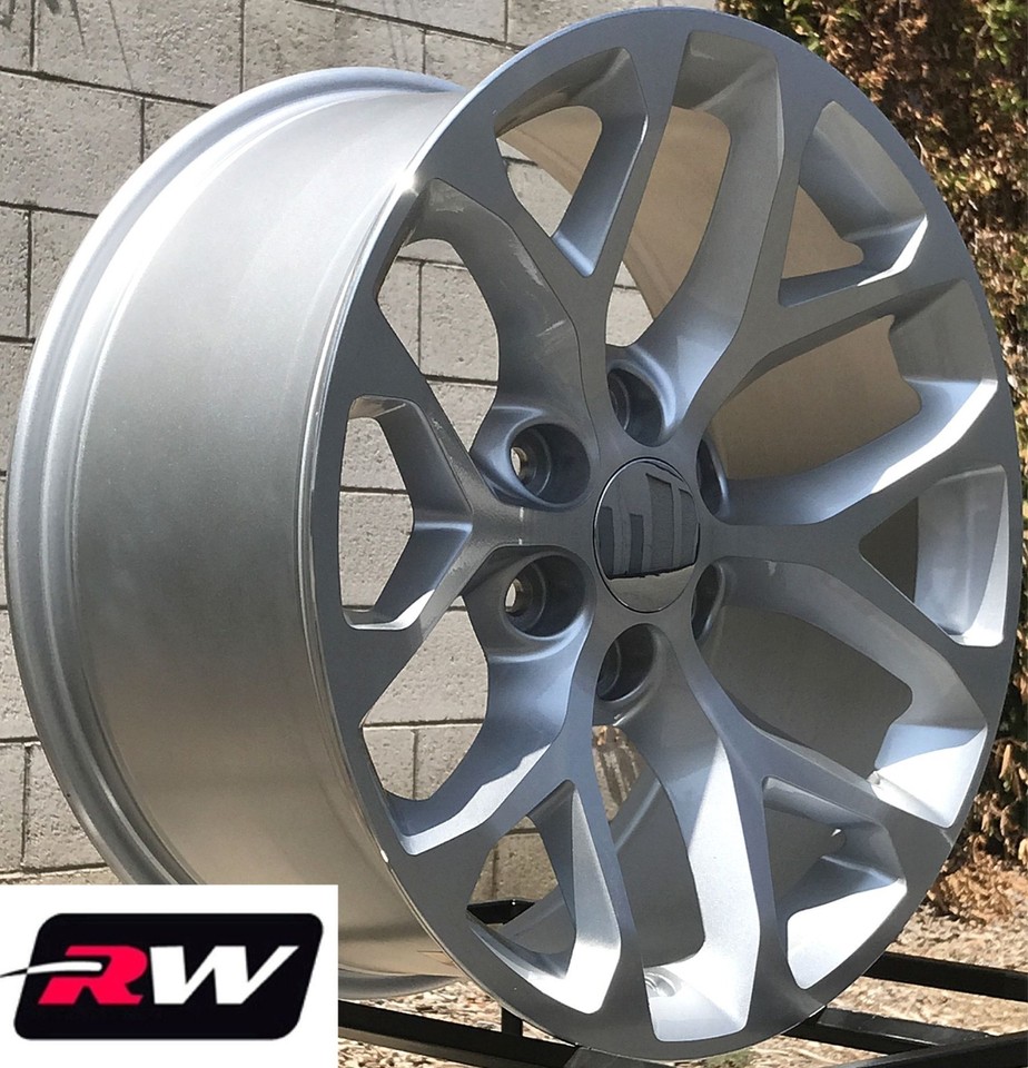 20 x9" inch Chevy Suburban OE Replica Snowflake Wheels Silver Machined ...
