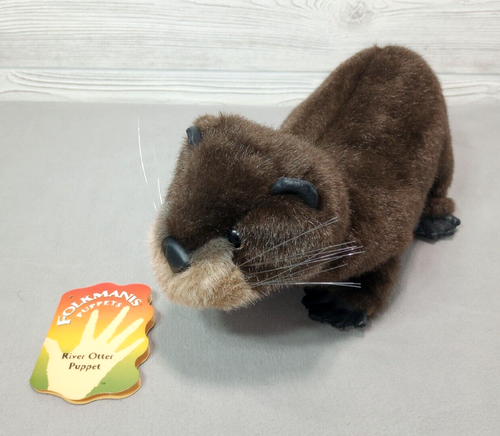 NEW Folkmanis River Otter Hand Puppet Plush 18" Folktails Furry Folk ...