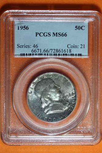 1956 Toned PCGS MS66 Silver Franklin Half Dollar 50c #B38657 | eBay
