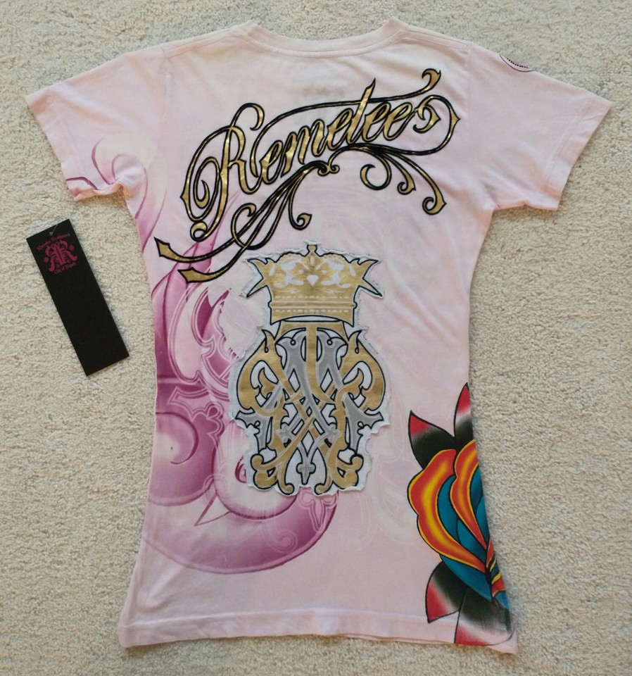 Remetee Womens Top T-Shirt "BIRDS" M NWT Rhinestones Pink | eBay