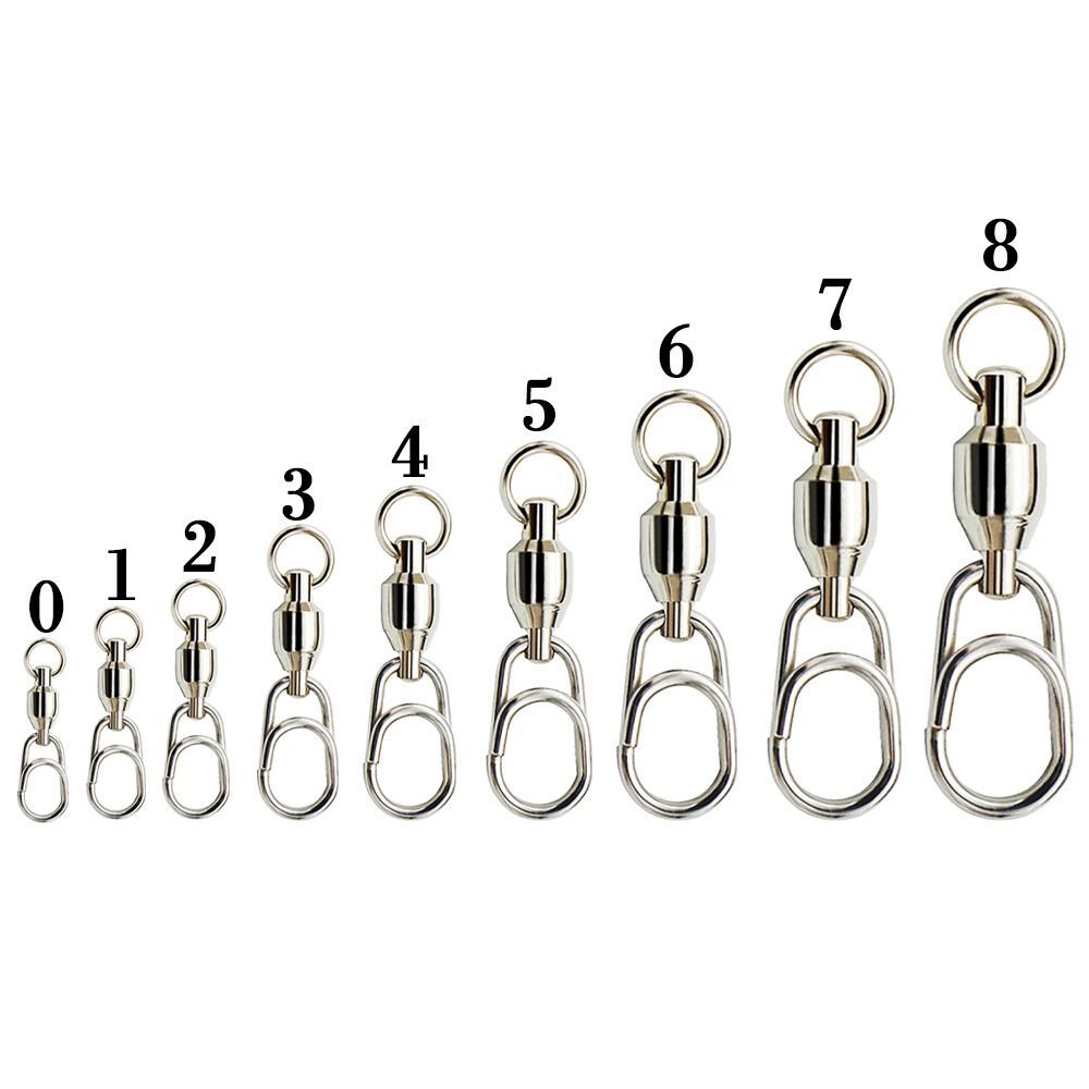 Steel Hooked Snap Rolling Oval Split Rings Bearing Swivel Jig Connector ...