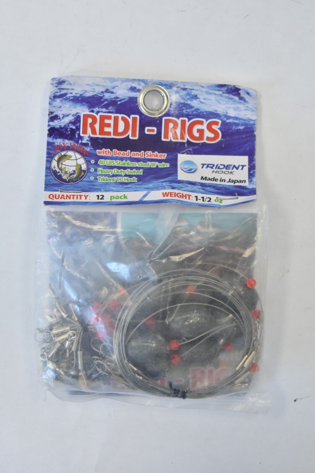 Joy Fish Stainless Steel Redi-Rig Trident Hooks 12 Pack 1-1/2 oz ...