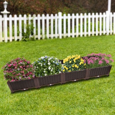 61.42×15.35×8.66inch Plastic Raised Garden Bed Planter Grow Box Indoor ...