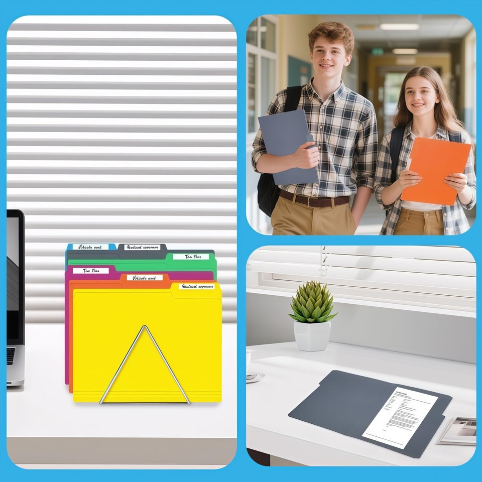 120 Pack Colored File Folders, 1/3 Cut Tab Letter Size 8.5" x 11 ...