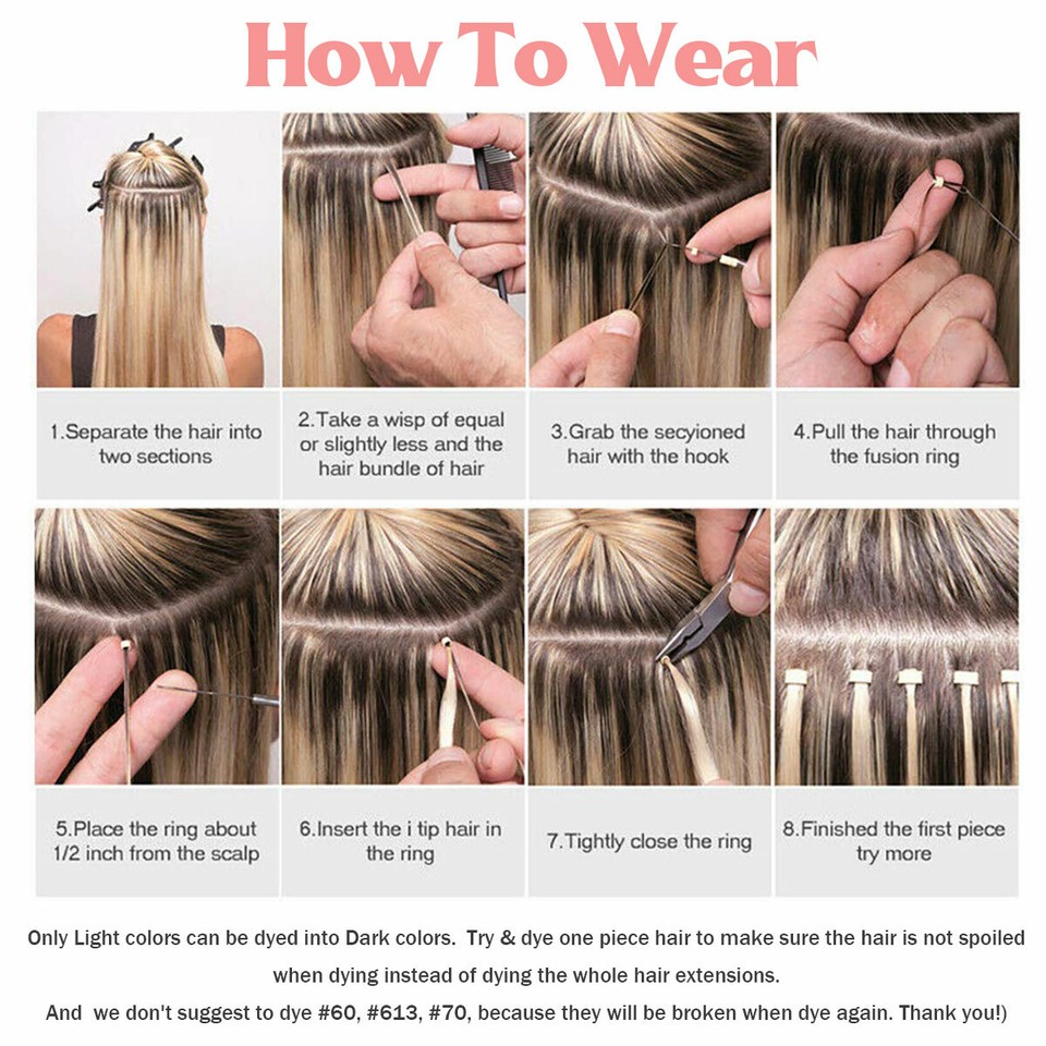 THICK Micro Ring Loop Tip Beads Link 100% Remy Human Hair Extensions ...