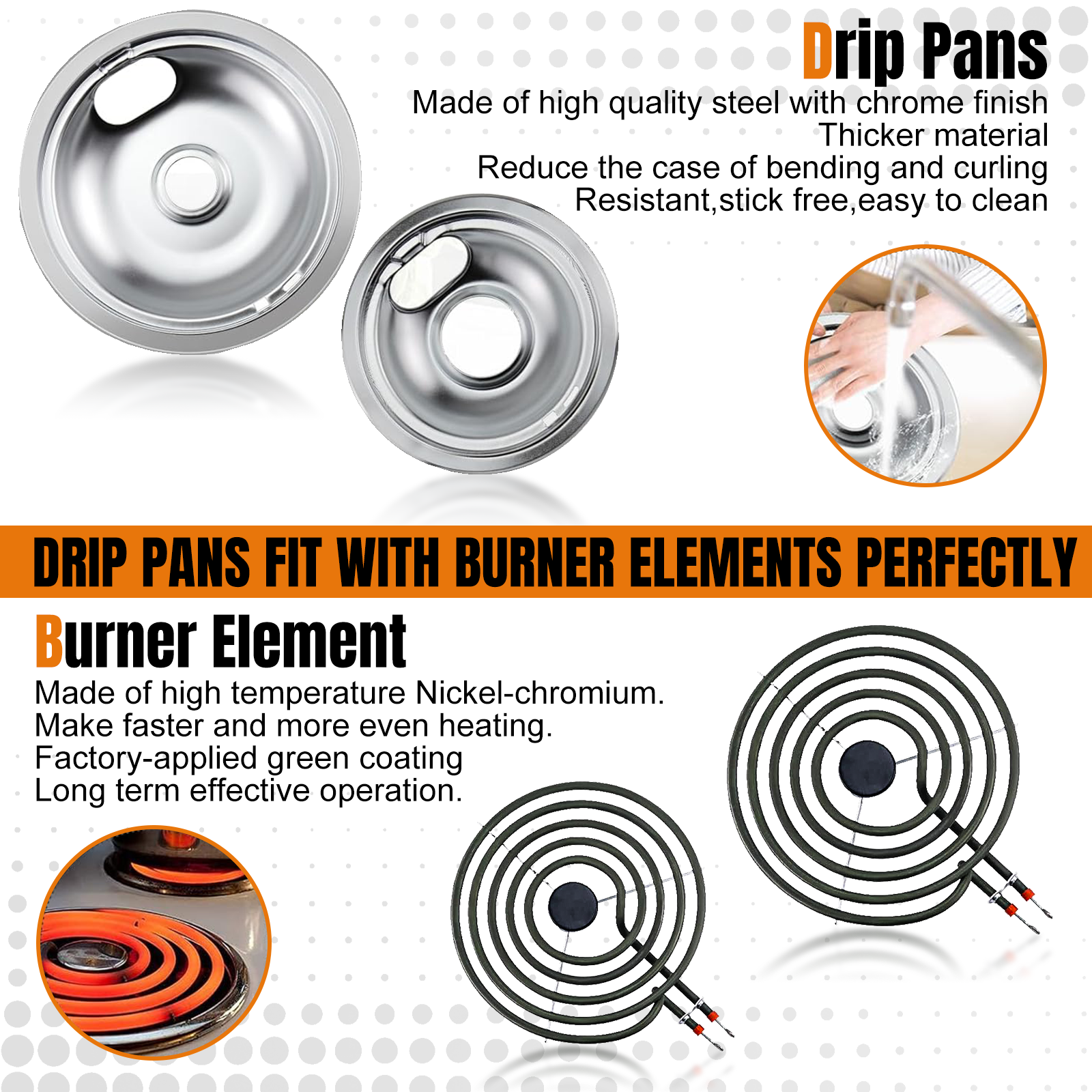 Electric Stove Burners Fit for Ken-more Whirl-pool May-tag Electric ...