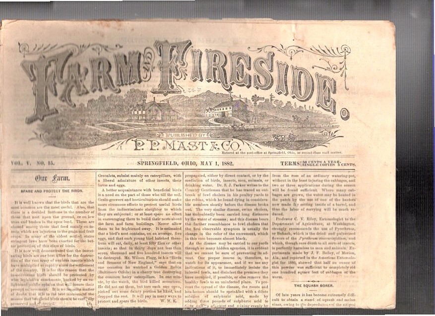 MAY 1, 1882 FARM AND FIRESIDE NEWSPAPER--Great Ads & Atricles--FREE ...