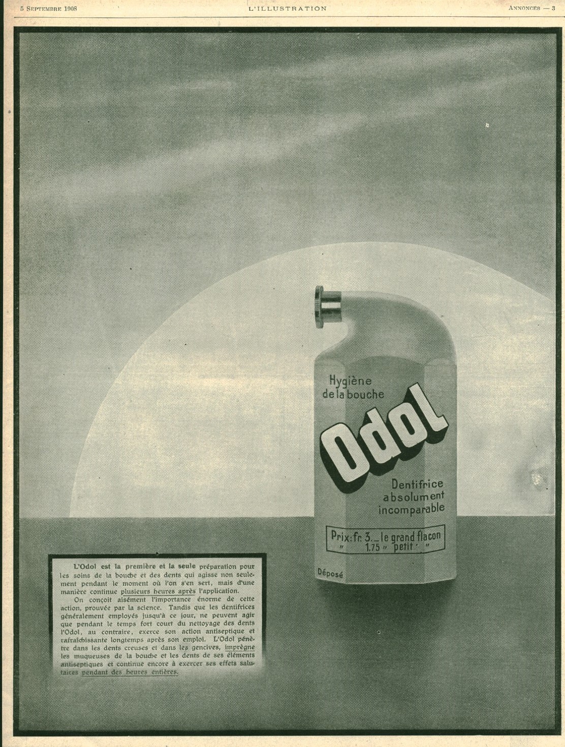 Publicité ancienne dentifrice Odol 1908 issue magazine | eBay