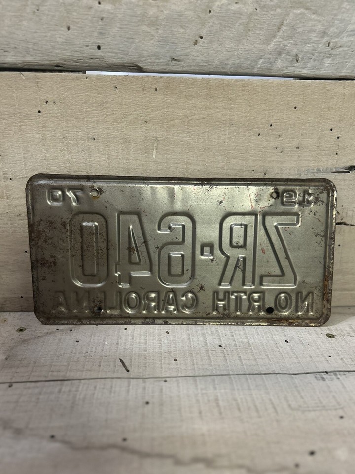 1970 NORTH CAROLINA NC LICENSE PLATE TAG, VINTAGE, ORIGINAL ZR 640 | eBay