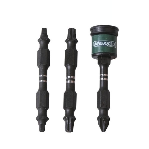 Double-ended 2-3/8" Impact Driver Bit 4 Piece Set Torx, Square ...