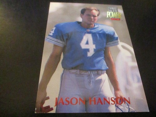 jason hanson (detroit lions - kicker) 1992 pro set POWER ROOKIE CARD ...