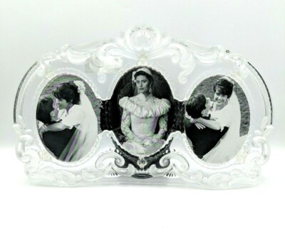 Mikasa 13 1/4" Triple Oval Crystal Photo Frame Princess Wedding Made In ...