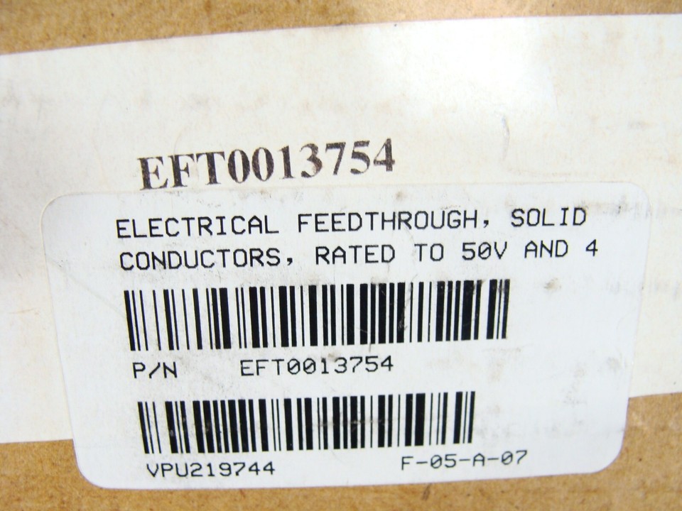 New Kurt Lesker EFT0013754 Electrical Power Feedthrough Solid Conductor ...