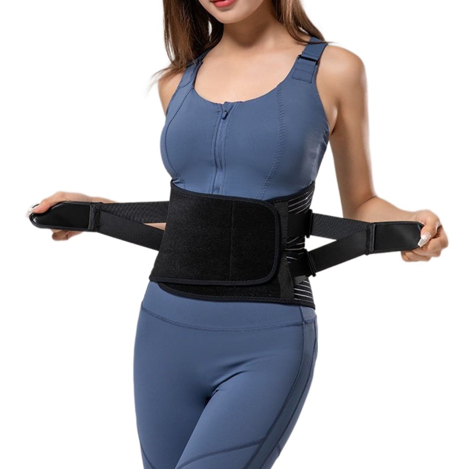Men Women Adjustable Lower Back Brace Lumbar Support Waist Belt Pain ...