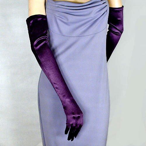Long Satin Opera Gloves Stretch 21-22" Bridal Wedding Formal Costume ...