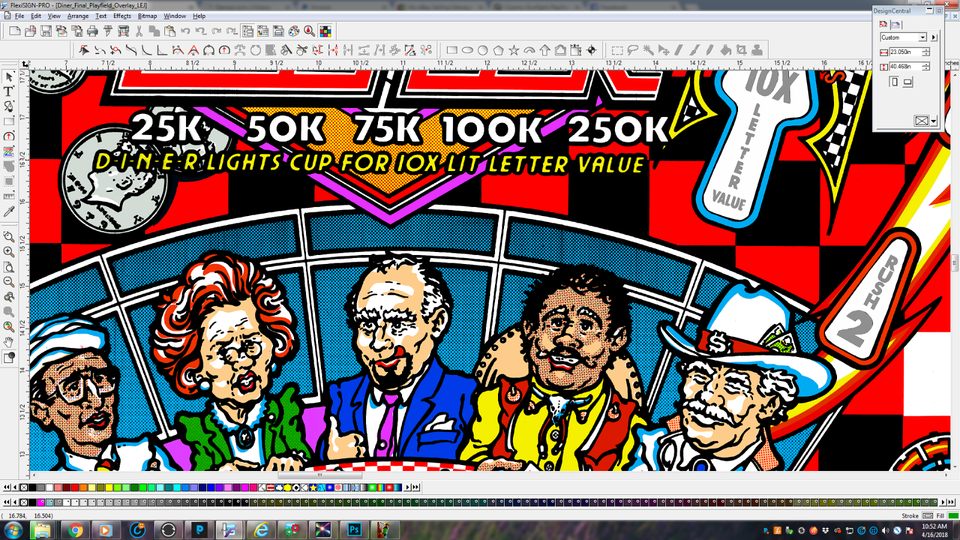 WILLIAMS DINER Pinball Machine Playfield Overlay | eBay