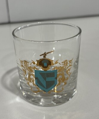 VINTAGE RETRO FEDERAL GLASS CAMELOT coat of arms WHISKEY Highball GLASS ...