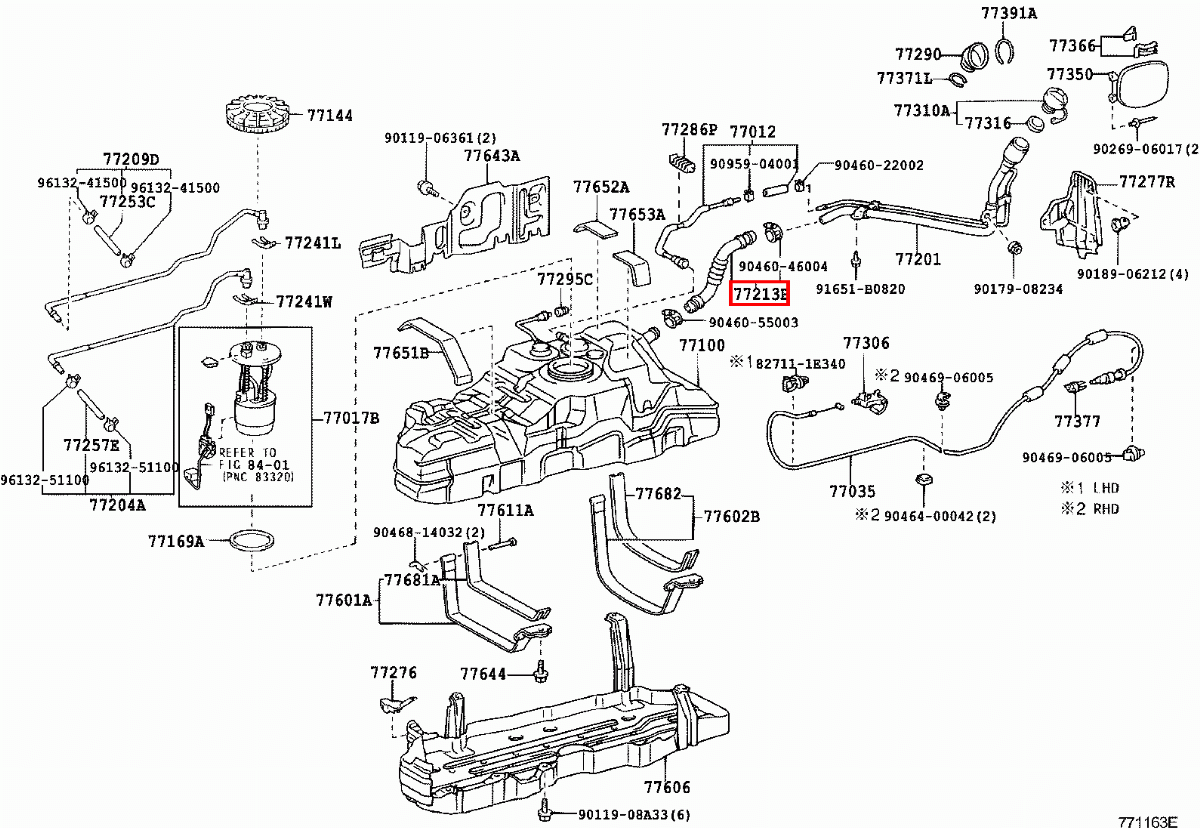 Genuine Prado VZJ121 VZJ120 5VZ Fuel Tank Filler Hose | eBay