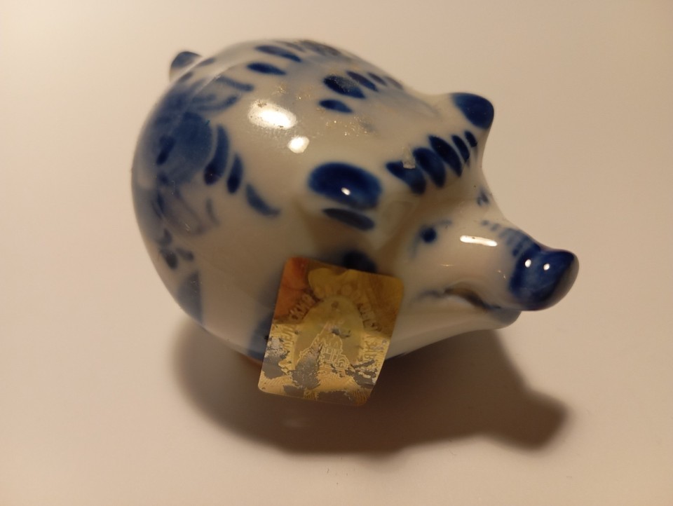 Gzhel Porzellan Schwein - handbemalt - gestempelt - mit Hologramm | eBay.de