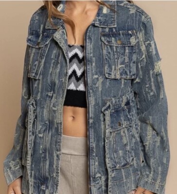 POL distressed utility jacket | eBay