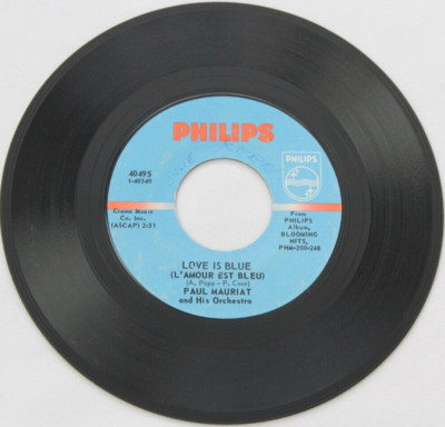 PAUL MAURIAT LOVE IS BLUE / SUNNY 45RPM 7" RECORD, PHILIPS 40495 *QUICK ...