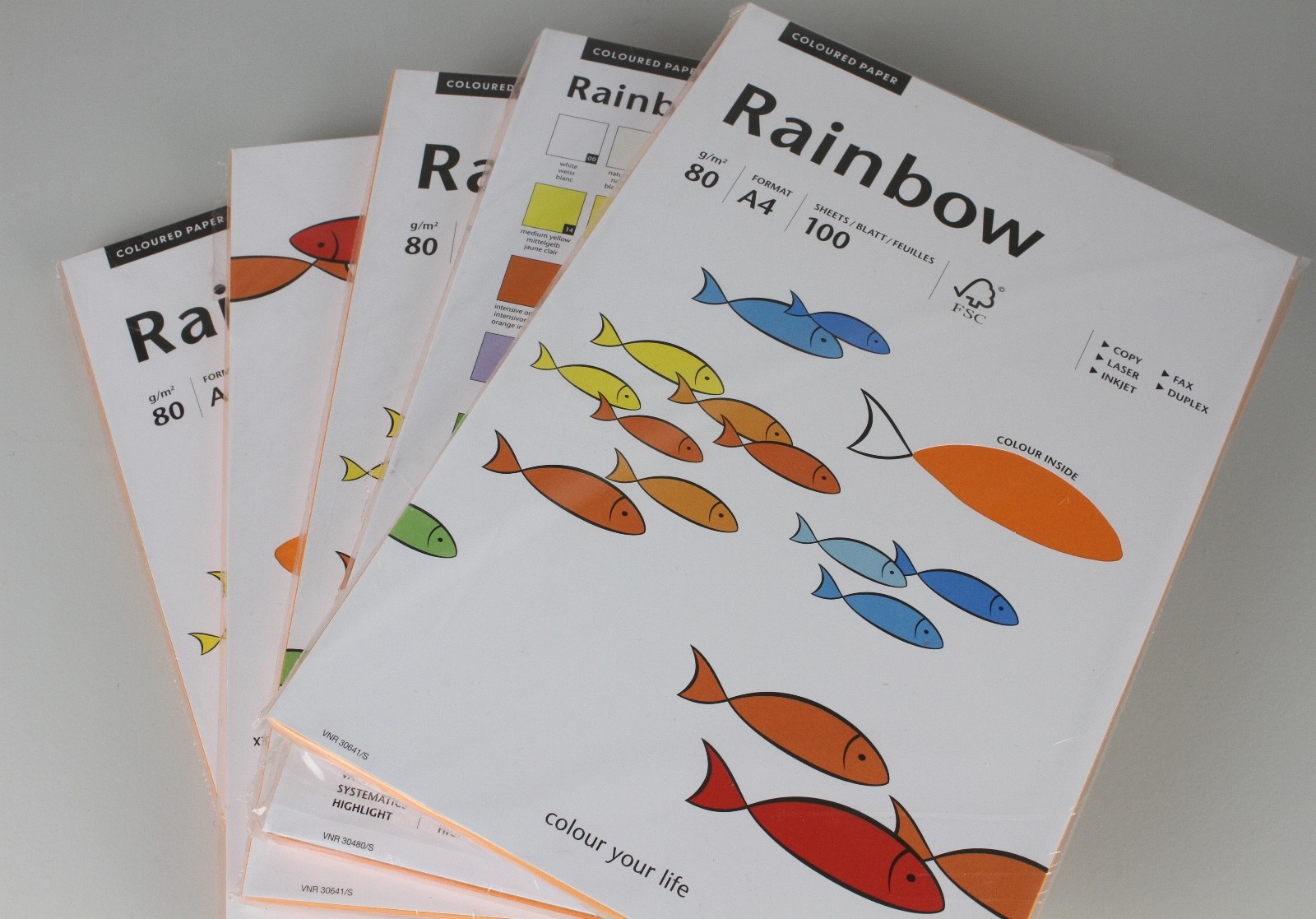 5x Papyrus Multifunktionspapier Rainbow 80 g/m² A4 5x 100 Blatt orange ...