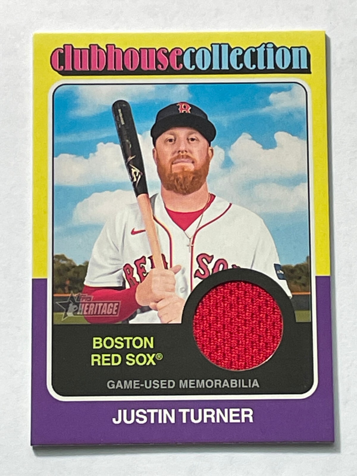 Justin Turner 2024 Topps Heritage Clubhouse Collection Memorabilia ...