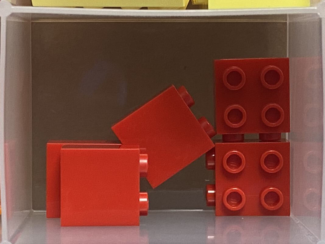LEGO Parts - Red Brick 1 x 2 x 1 2/3 with Studs on Side - No 22885 ...