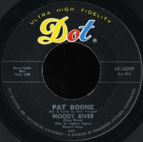 Pat Boone 45rpm record: "Moody River" & "A Thousand Years" - 1961 | eBay