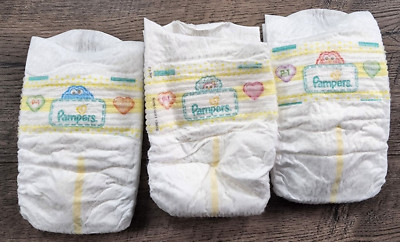 New Set of 3 Diapers Pampers Preemie Swaddlers P1 Up to 6lbs. | eBay